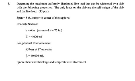 solved 3 determine the maximum uniformly distributed live