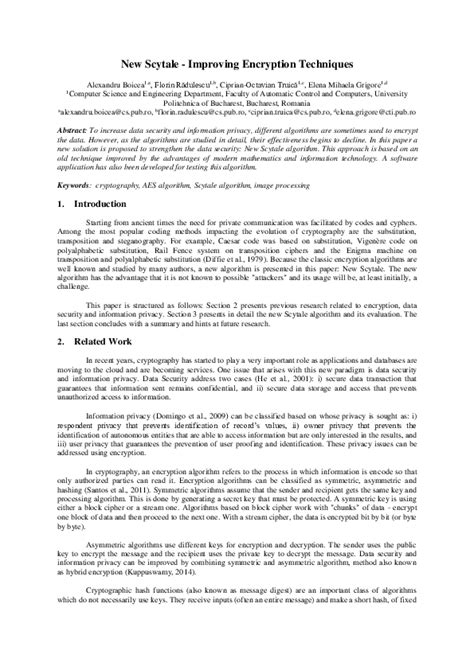 Pdf New Scytale Improving Encryption Techniques