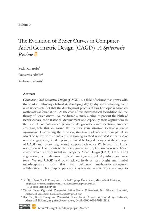 Pdf The Evolution Of Bézier Curves In Computer Aided Geometric