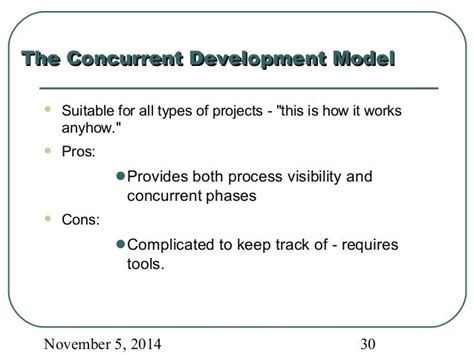 Advantages Disadvantages Concurrent Development Model Software