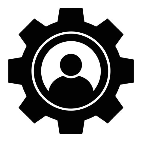 User Profile Icon Within Cogwheel Symbol Represents Settings And Management 60467565 Vector Art
