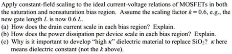 solved please solve all parts a b c apply constant field scaling to the ideal current voltage