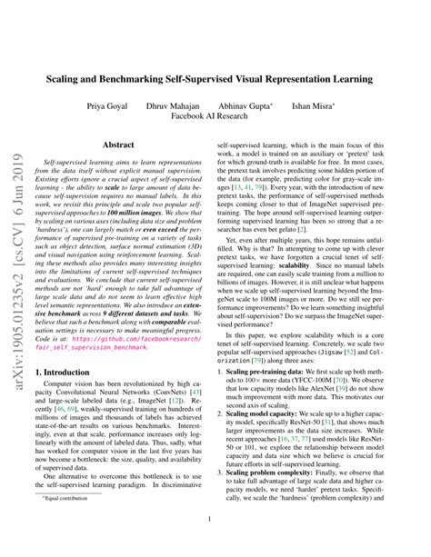 pdf scaling and benchmarking self supervised visual representation