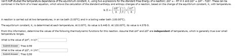 Solved Vant Hoff Equation Intro Chem Principles Ii Chem 108 Studocu