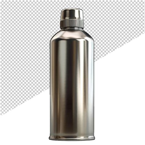 A Silver Bottle Of Silver Liquid With A Silver Cap Premium Ai Generated Psd