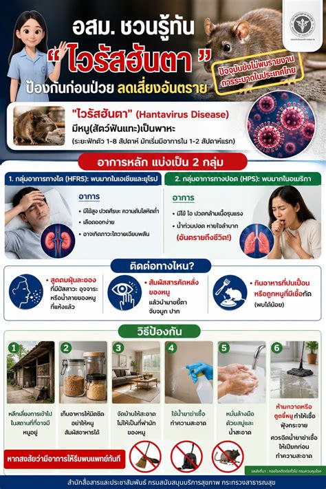 ไวรัส ฮันตา คลังสื่อประชาสัมพันธ์ กรมสนับสนุนบริการสุขภาพ กระทรวงสาธารณสุข Public