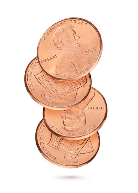 Premium Photo Coin Stack With Penny Or One Us Cents Isolated In White