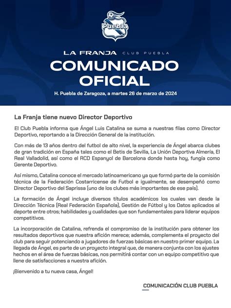 Qui N Es Ngel Luis Catalina El Nuevo Directivo Espa Ol Del Puebla Y Con Pasado En El Betis