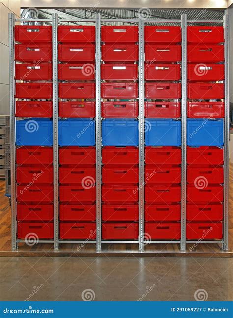 Crates Shelf Tower Stock Image Image Of Warehouse Industrial 291059227