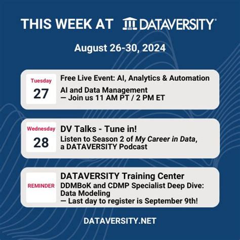 Dataversitys Week Ahead Our Ai Analytics And Automation Series Continues Tomorrow Tuesday The