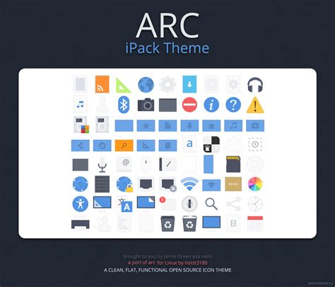 Arc Icons набор плоских системных иконок