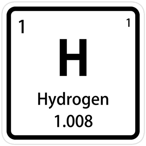 Black Hydrogen Element Tile Periodic Table Stickers By Sciencenotes