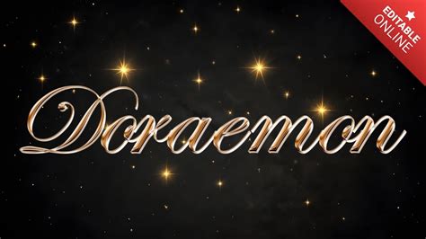Doraemon 3d Gold Text Effect Generator