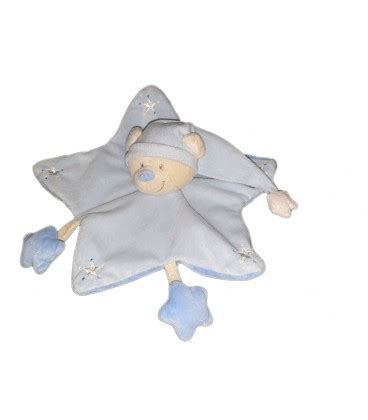 Doudou Plat Ours Bleu Etoiles Nicotoy