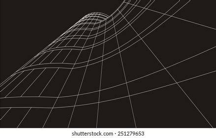 Perspective Curved Globe White Grid Rounded Stock Vector Royalty Free
