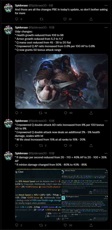 리그오브레전드 인벤 우디르 조정안 Lol 탑 게시판