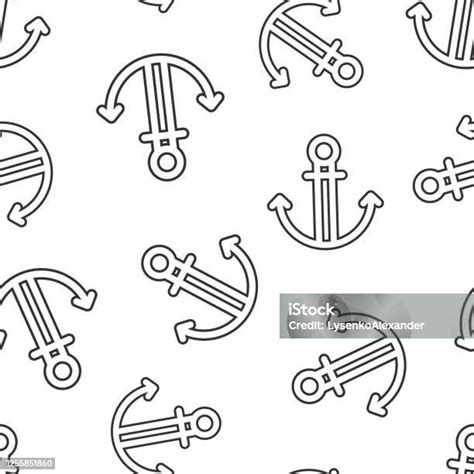 Icône Dancre De Bateau Dans Le Modèle Plat Illustration Vectorielle De