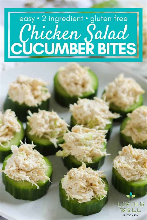 Cucumber Chicken Salad Bites 2 Ingredient Gluten Free
