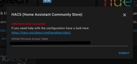 Setup Fails Unknown Error Occurred · Issue 1559 · Hacsintegration