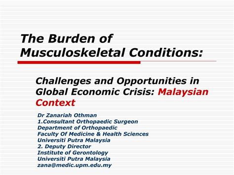 Ppt The Burden Of Musculoskeletal Conditions Powerpoint Presentation
