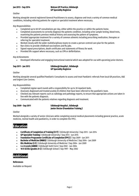 General Practitioner Cv Example Gp Guide [get Hired]
