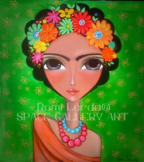 Romi Lerda Big Eyes Art Whimsical Art Frida Kahlo Art