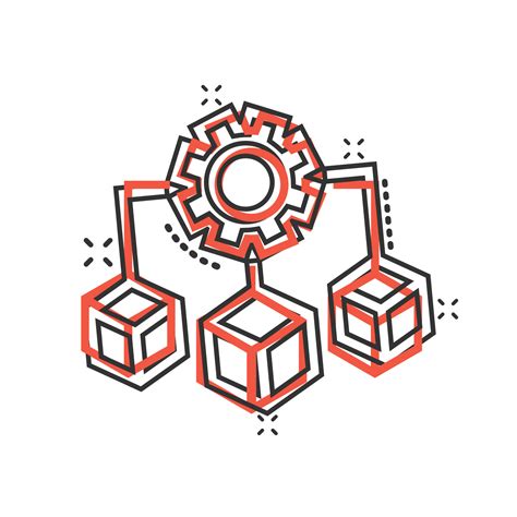 api technology icon in comic style algorithm cartoon vector