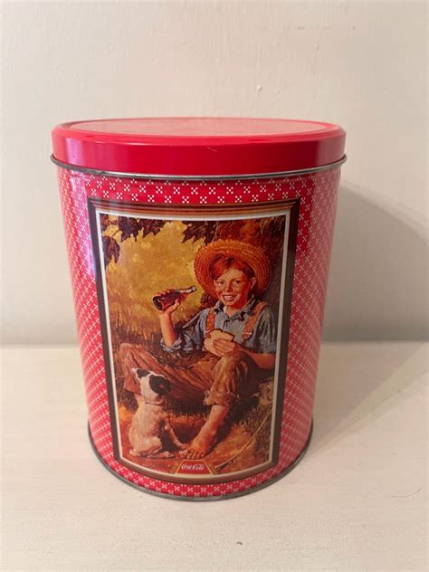 Vintage Coca Cola Popcorn Tin Etsy