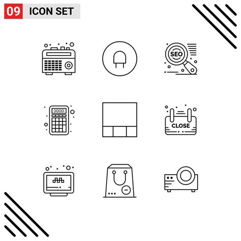 9 User Interface Outline Pack Of Modern Signs And Symbols Of Sign Close
