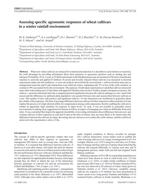 Pdf Nitrogen Efficiency Of Wheat Cultivars In A Mediterranean Environment