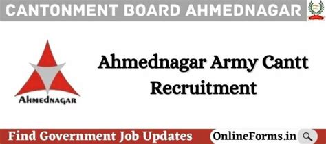 Ahmednagar Cantonment Board Recruitment 2022 40 Vacancy