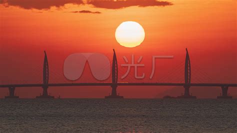 港珠澳大桥海豚塔日出4k延时3840x2160高清视频素材下载编号9979464实拍视频光厂vj师网