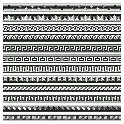 Greek Wave Patterns Greek Key Pattern Seamless Vector Design In Brown