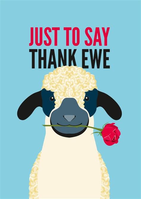 Thank Ewe Thank You Card Thortful Funny Thank You Cards Funny