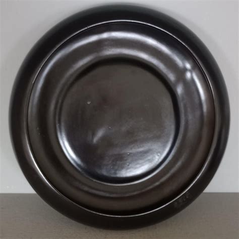 Vase Ikebana Black Ceramic Vintage 91 Signed Japan Traditional Flower