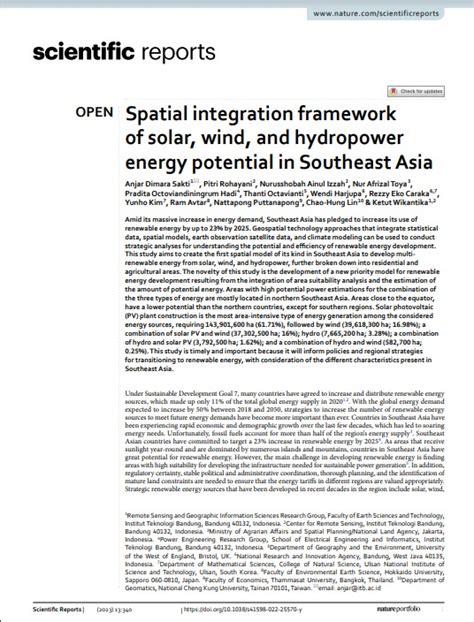 Spatial Integration Framework Of Solar Wind And Hydropower Energy