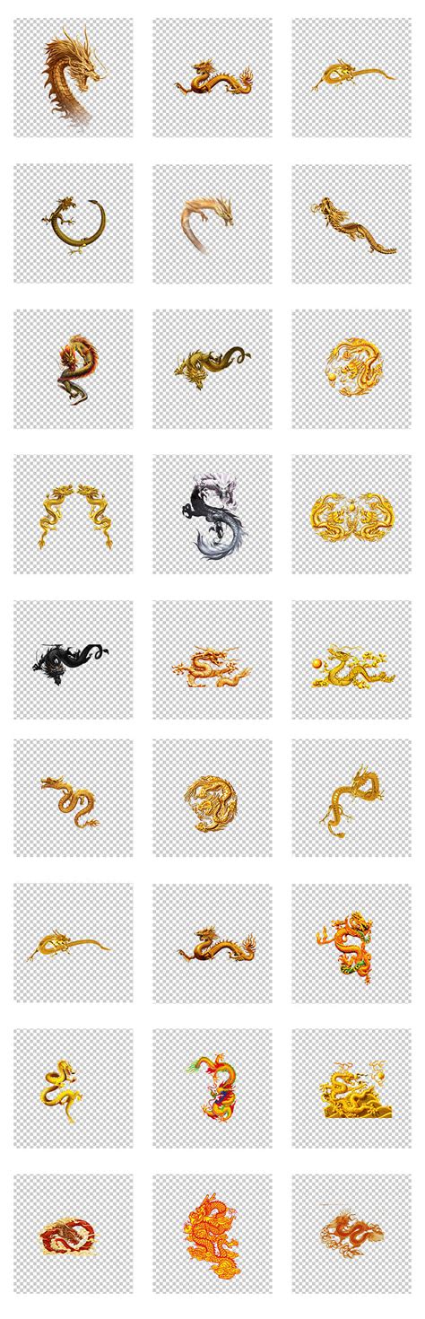 卡通金龙装饰图案png素材