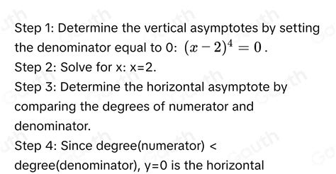 Solved Determine The Equations Of The Vertical And Horizontal Asymptotes If Any For Y Frac X