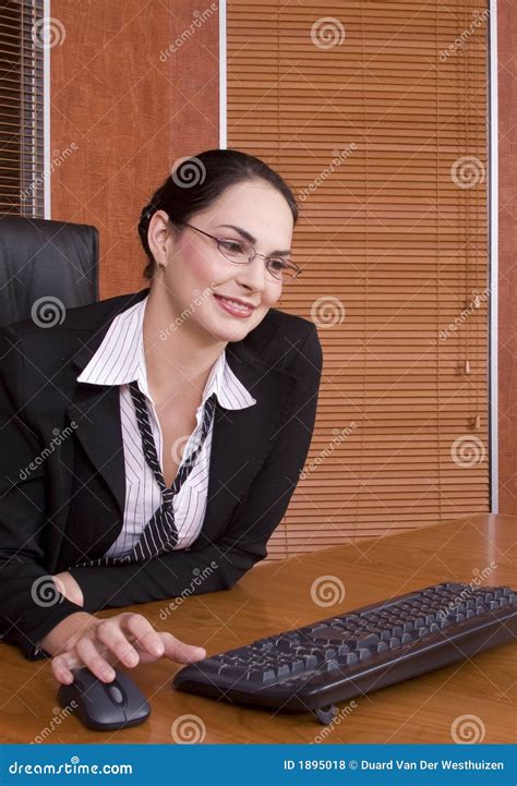 Business Woman Keyboard Stock Photo Image Of Pretty Caucasian 1895018