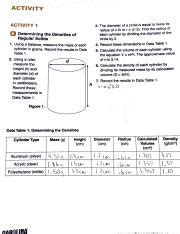 Determining Densities Of Regular Solids Step By Step Guide Course Hero