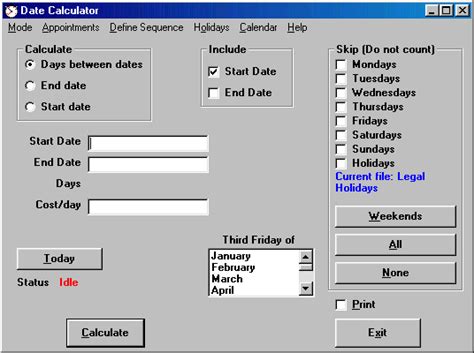 Date Calculator Calculate The Number Of Days Between Two Dates Calculate Date In The Future