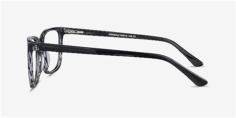 Formula Rectangle Gray Striped Glasses For Men Eyebuydirect