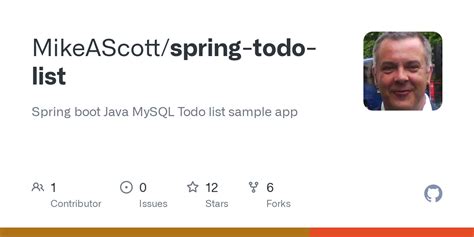 Github Mikeascottspring Todo List Spring Boot Java Mysql Todo List