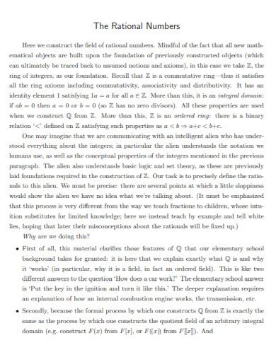 Rational Numbers 100 Examples Format How To Discern Pdf