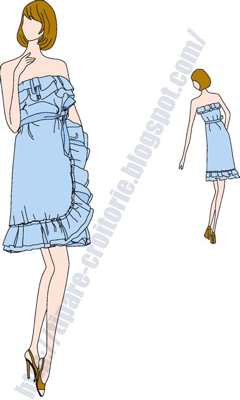 Tipare De Croitorie Tipar Rochie Cu Volane