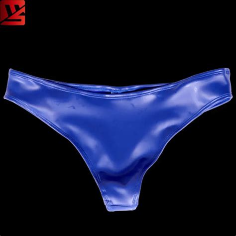 Eise Plus Size Latex Oil Shiny Low Rise G String Micro Thong T Back