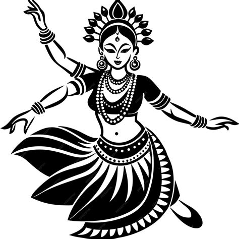 Silhouette Vector Image Bharatanatyam South Indian Classical Dance By Woman Beautiful Girl