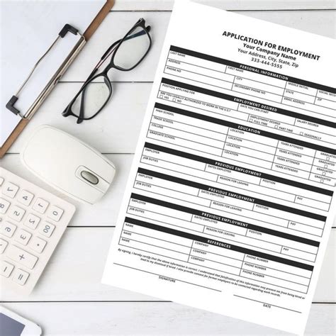Job Employment Application Template Editable And Printable