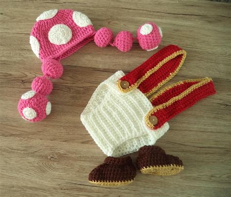 Toadette Crochet Hat Toadette Diaper Cover Set Toadette Halloween Costume Super Mario Bros