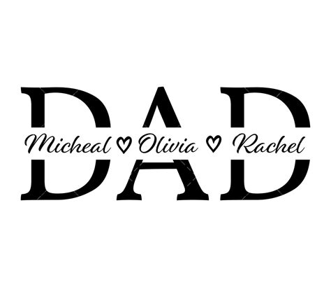 Dad Svg Png Pdf Dad Split Name Frame Svg